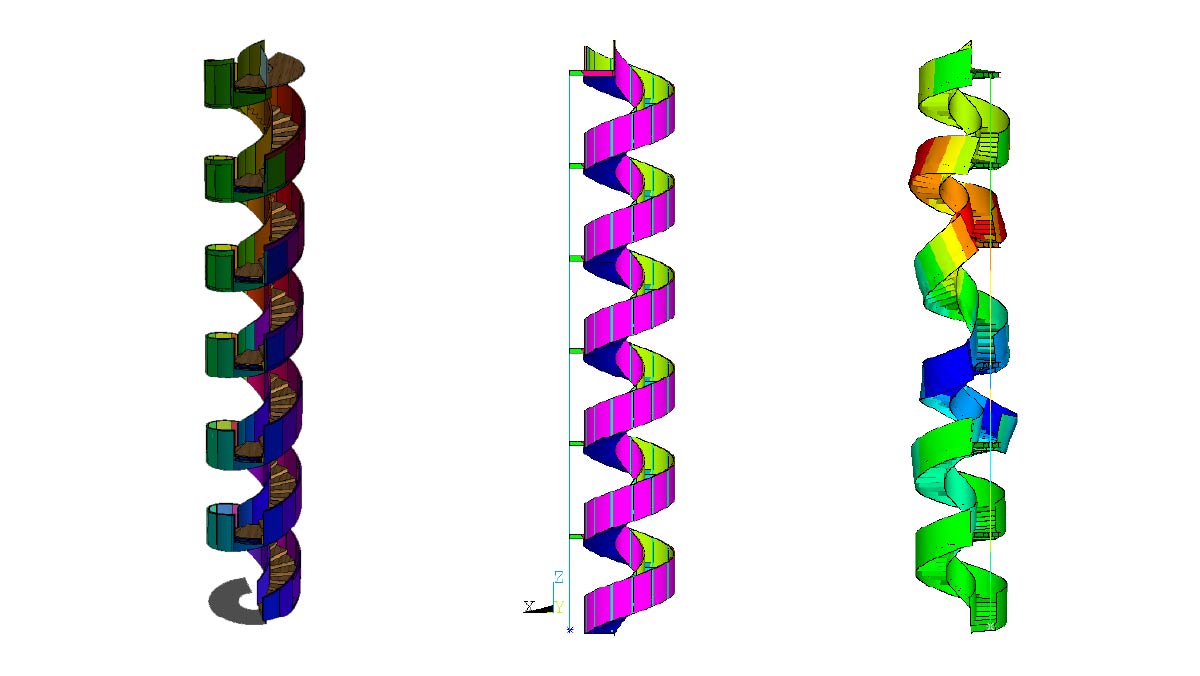 Spiral Staircase Corian Cladding Engineering & Analysis